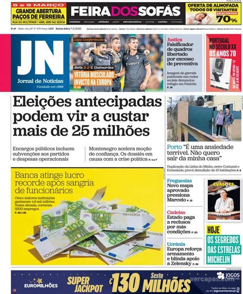 Capa Jornal De Notícias De 2025 03 07