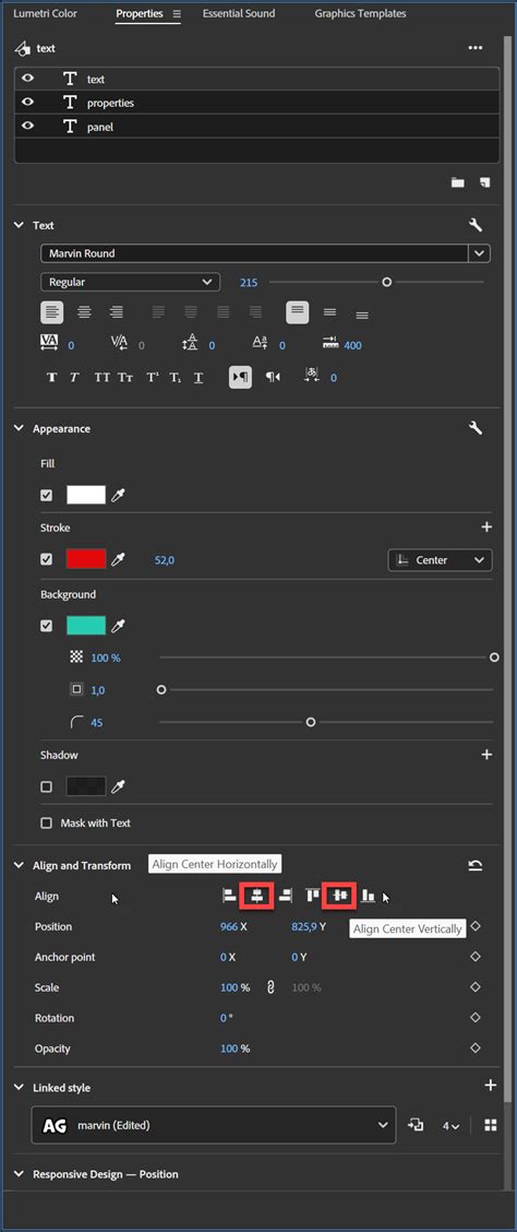 How To Center Text In The Latest Version Of Premie Adobe Product Community 14953414