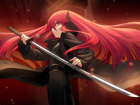 Anime Girl With Red Hair And Sword