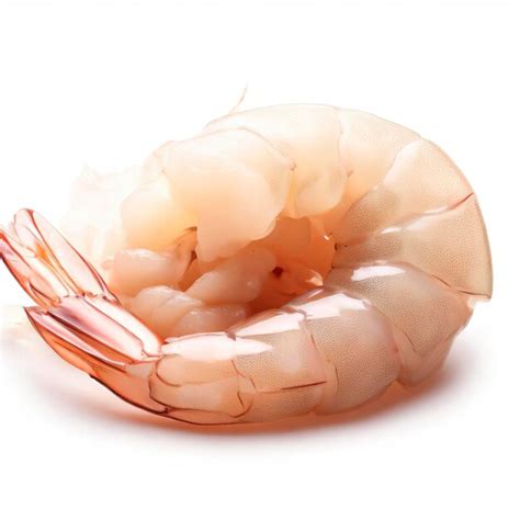Camarones Pelados Crudos Aislado Sobre Fondo Blanco Foto Premium