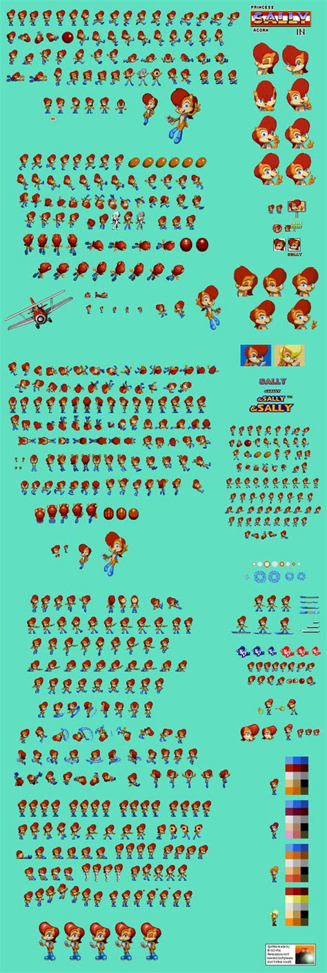 Sally Acorn Sprite Sheet Ver 2 By E 122 Psi On Deviantart