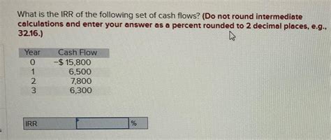 Solved What Is The Irr Of The Following Set Of Cash Flows