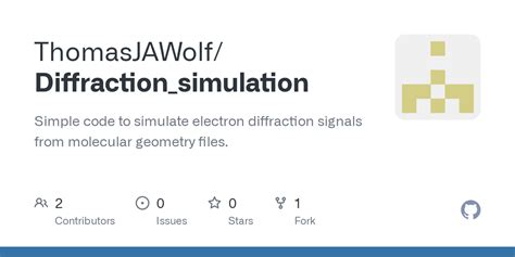 GitHub ThomasJAWolf Diffraction Simulation Simple Code To Simulate Electron Diffraction