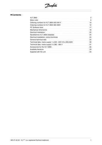 All Danfoss Vlt Drives Catalogs And Technical Brochures