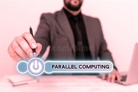 Hand Writing Sign Parallel Computing Business Overview Simultaneous