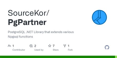 Github Sourcekorpgpartner Postgresql Net Library That Extends