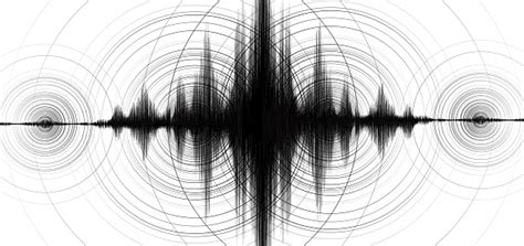 센터의 슈퍼 파워 원 진동으로 지진 파도 백서 배경에 오디오 파 다이어그램 개념 설계 교육 및 과학 벡터 일러스트입니다 검은색에 대한 스톡 벡터 아트 및 기타 이미지