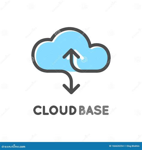 Cloud Database Logo Isolated Logotype Of Data Share In Lineart Style