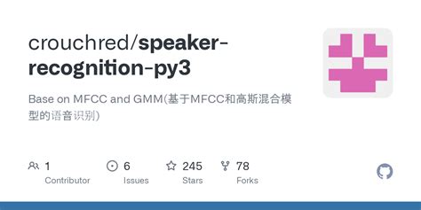 speaker recognition py3 readme md at master · crouchred speaker