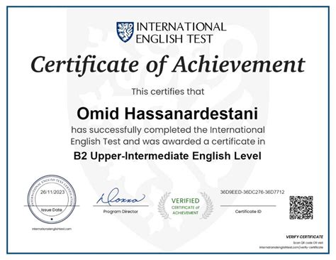 Omid Ardestani On Linkedin Verify Certificate International English Test