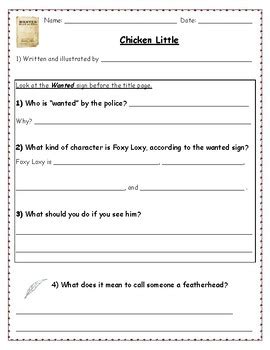 Chicken Little Worksheet