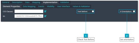 User Interface Model RadioButtonGroup Element Properties
