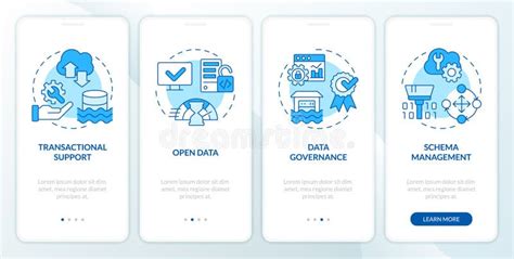 Data Lakehouse Blue Onboarding Mobile App Screen Stock Vector