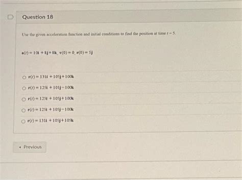 Solved Use The Given Acceleration Function And Initial