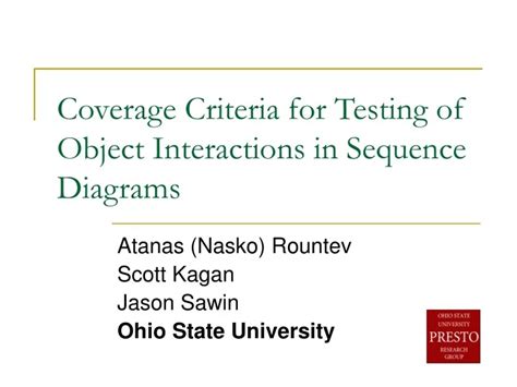Ppt Coverage Criteria For Testing Of Object Interactions In Sequence
