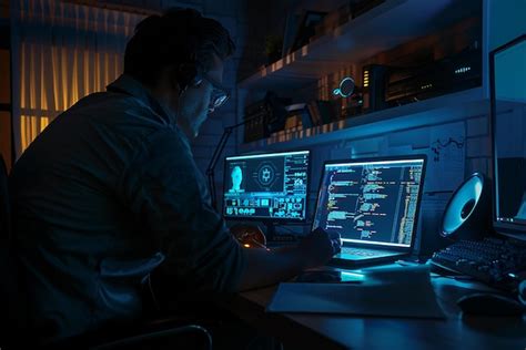 Ethical Hacker Performing Penetration Testing Premium Ai Generated Image