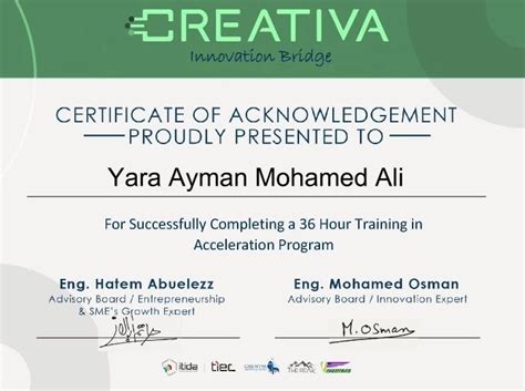 Yara Ayman On Linkedin Creativahubmansoura Accelerationcamp Entrepreneurship Businesssuccess