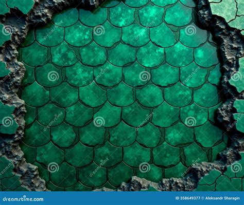 Procedural Dragon Scale Marble With Jade Green Hexagonal Tiles And