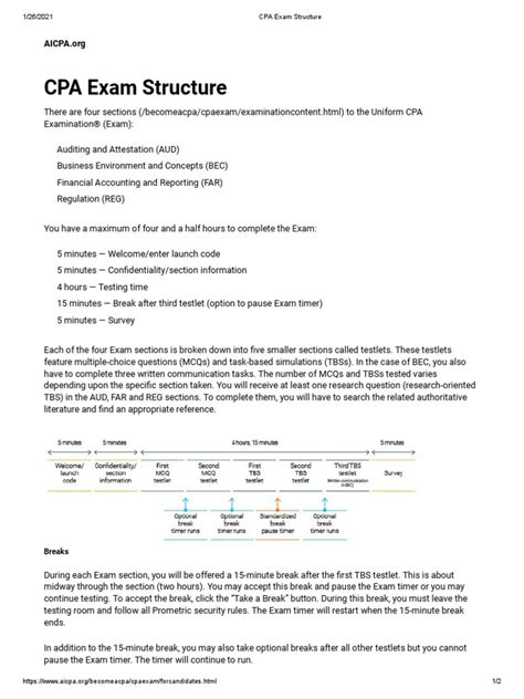 Cpa Exam Structure Pdf Uniform Certified Public Accountant