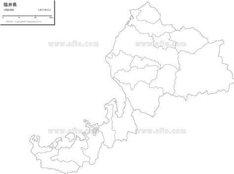 福井県 白地図 ベクター地図素材のダウンロード販売 アフロモール