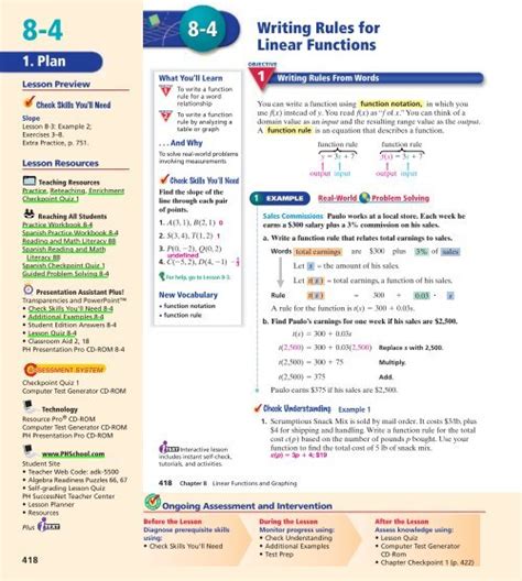 Writing Rules For Linear Functions 8 4