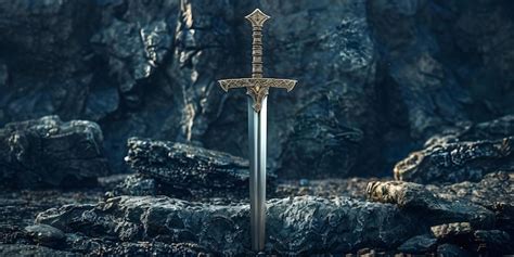 Premium Photo The Legendary Sword In The Stone King Arthur39s