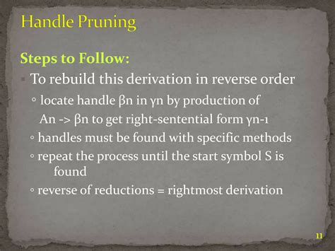 reduction and handle pruning pptx