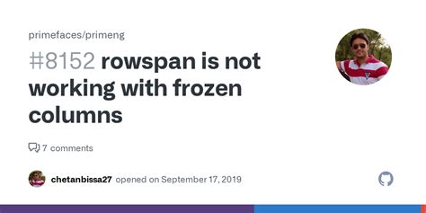 Rowspan Is Not Working With Frozen Columns · Issue 8152 · Primefaces