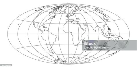 위도와 경도 그리드가 있는 단순화된 세계 지도 경도에 대한 스톡 벡터 아트 및 기타 이미지 경도 곡선 관광객 Istock