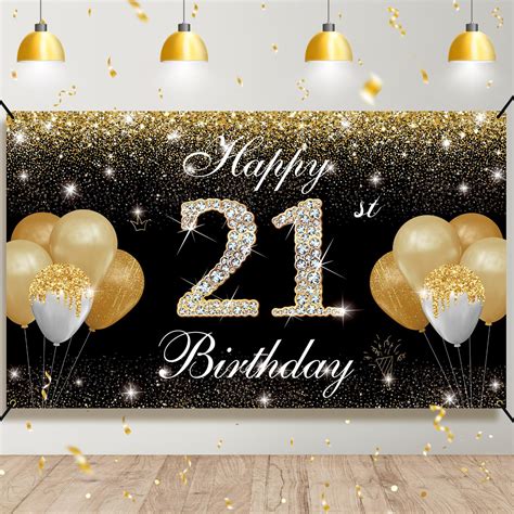 Htdzzi Happy 21st Birthday Mmf7 Decorations For Her Him 21 Birthday