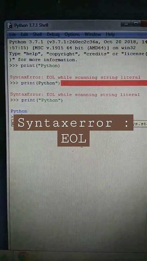 syntaxerror eol while scanning string literal properly close the