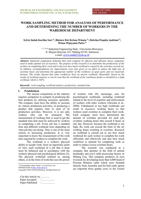 Work Sampling Method