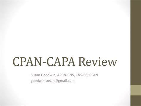 PPT CPAN CAPA Review PowerPoint Presentation Free Download ID 3998291