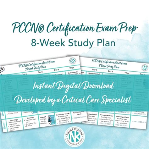 PCCN Week Study Plan I Ace Your PCCN I PCCN Test Prep Study Plan I Progressive Care