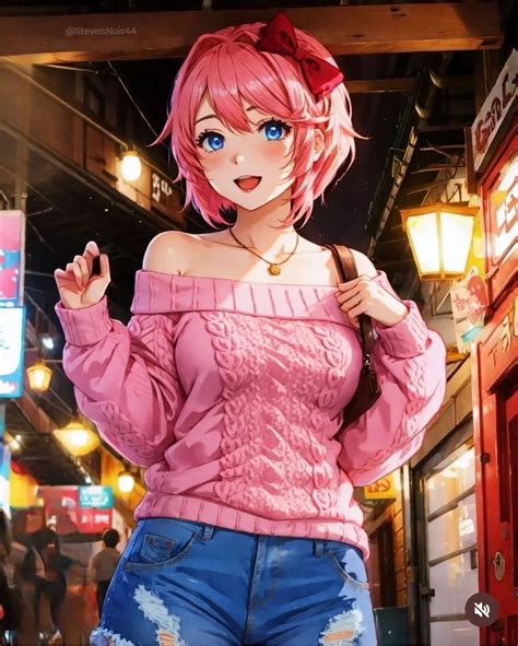 Pin On Ddlc Sayori Fanart In Literature Club Literature Fan Art