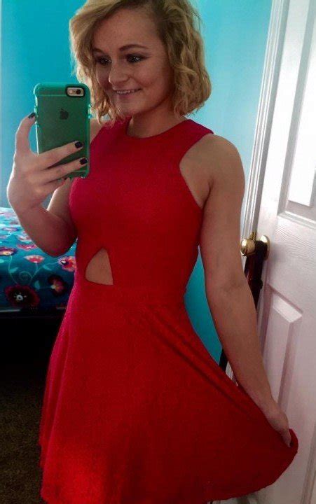Blonde Teen Red Dress Mirror Selfie Canbran9