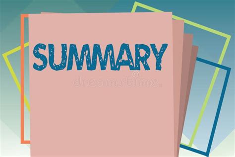 Handwriting Text Summary Concept Meaning Brief Statement Abstract Synopsis Concise Abbreviated