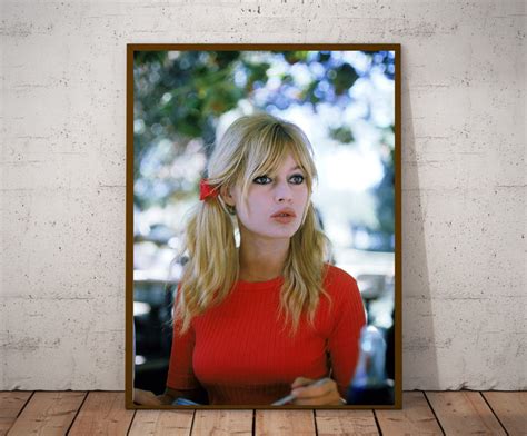 Brigitte Bardot Red Shirt Poster Aesthetic Wall Decor