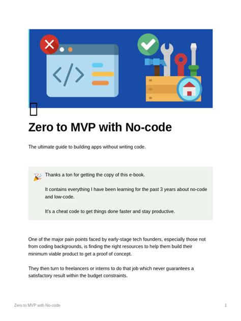 Zero To Mvp With Nocode Pdf