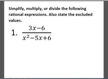 Simplify Multiply Or Divide Rational Expressions Stations Activity Worksheet