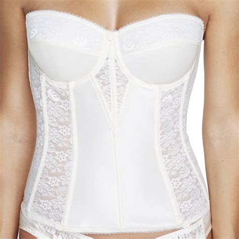 Dominique Womens Lace Longline Corset Bustier Bra 8949 Strapless