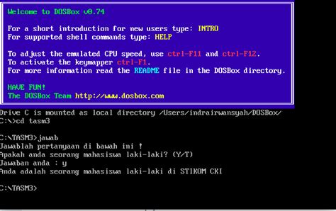 Program Input Karakter Cmp Assembly Indratechno