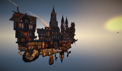Steampunk City Minecraft Map Flying Steampunk City Ship Minecraft