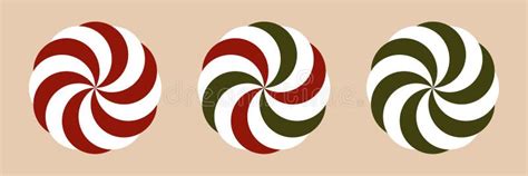 Christmas Peppermint Candy Set Round Red Green And White Xmas