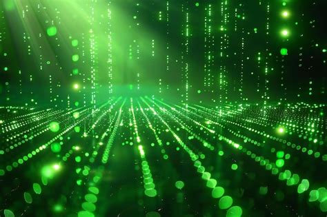 Premium Photo Digital Matrix Background With Green Binary Code And
