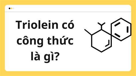 Triolein Là Gì Công Thức Cấu Tạo Phân Tử Của C57h104o6