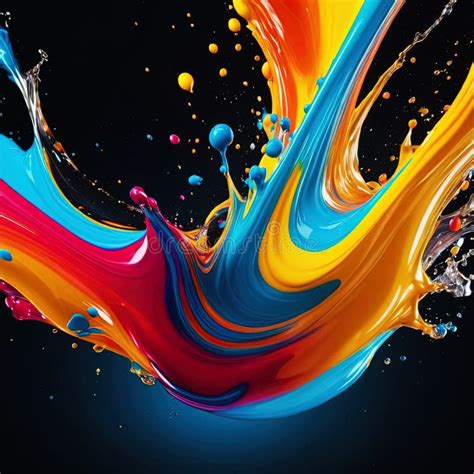 Colorful Vibrant Dynamic Fluid Pour And Splash Stock Illustration Illustration Of Wave