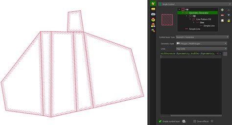 applying pattern only into strip inside polygon border in qgis