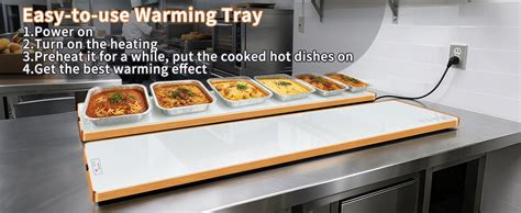 Electric Warming Tray Extralong 59x12 Tempered Glass