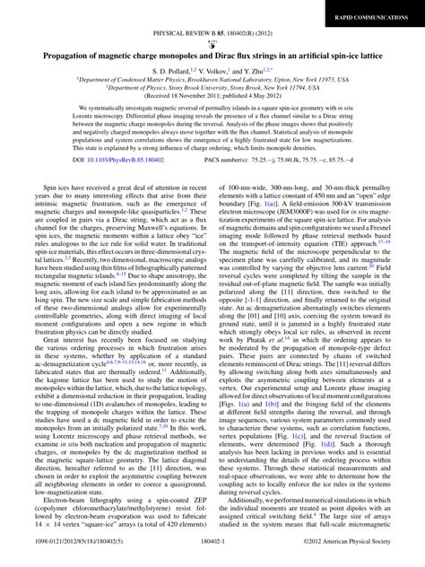 pdf propagation of magnetic charge monopoles and dirac flux strings